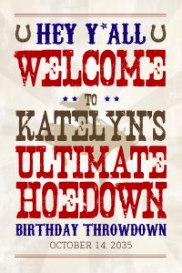 Hoedown Party Sign | Corjl