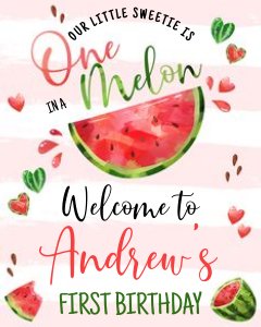 Editable Watermelon Welcome Sign, Red One in a Melon Welcome Sign ...