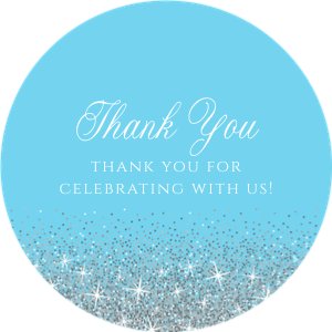 Light Blue and Silver Glitter Favor Tag, Round Gift Tags, Editable Gift ...