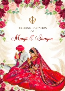 Wedding Invitation Card 5" x 7" - Design 63 | Corjl