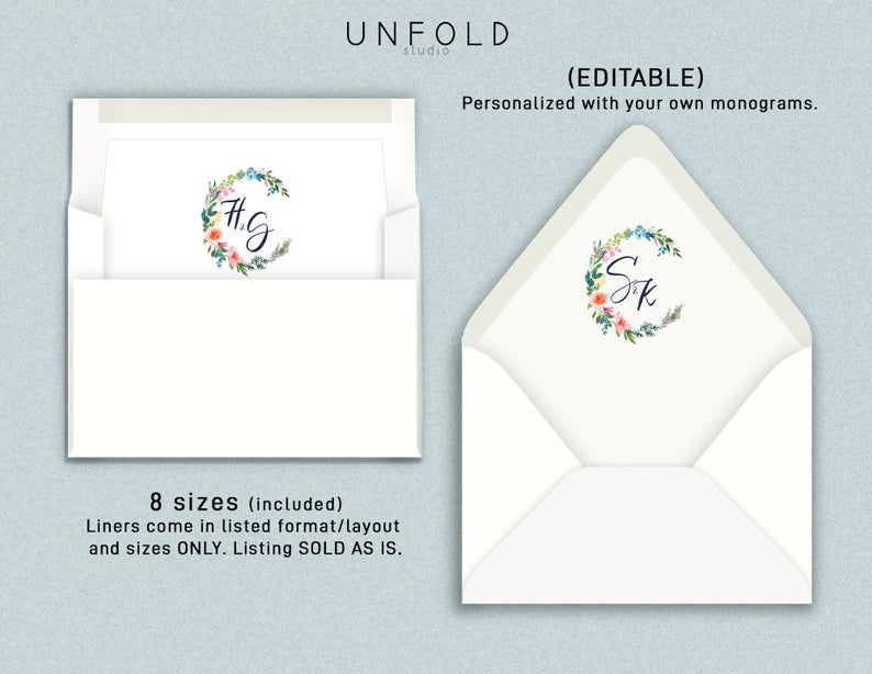 Cutomize DIY Envelope Liners Templates | Corjl